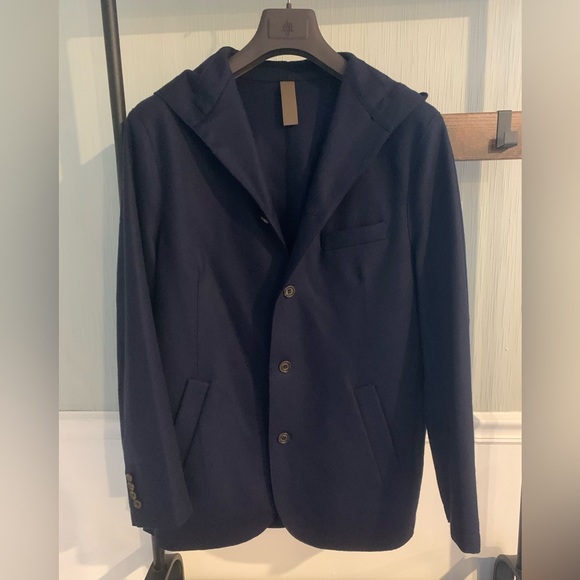Eleventy | Suits & Blazers | Eleventy Hooded Wool Blazer Navy | Poshmark